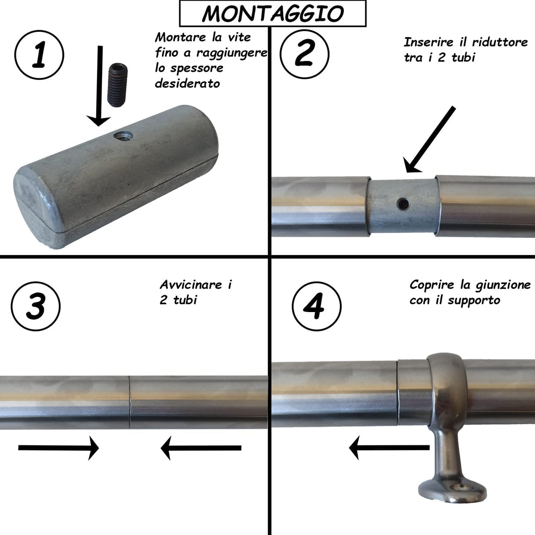 Accessori e Componenti Ringhiera - Giunzione Tubo Corrimano – parpyon